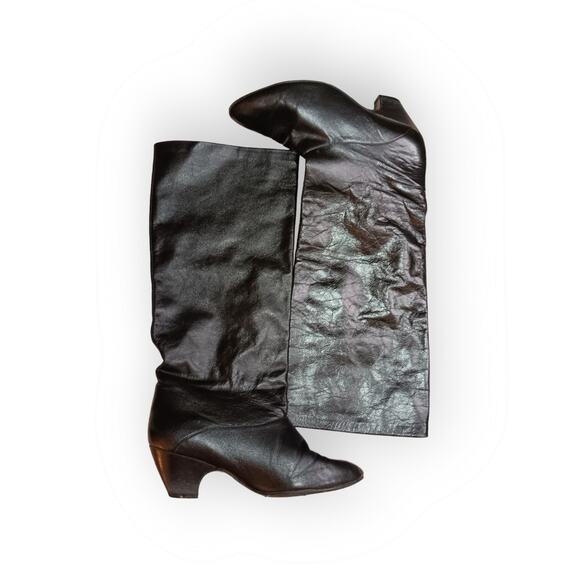 cobbie's | Shoes | Vintage Cobbies 7s Pull On Knee High Black Stretch ...